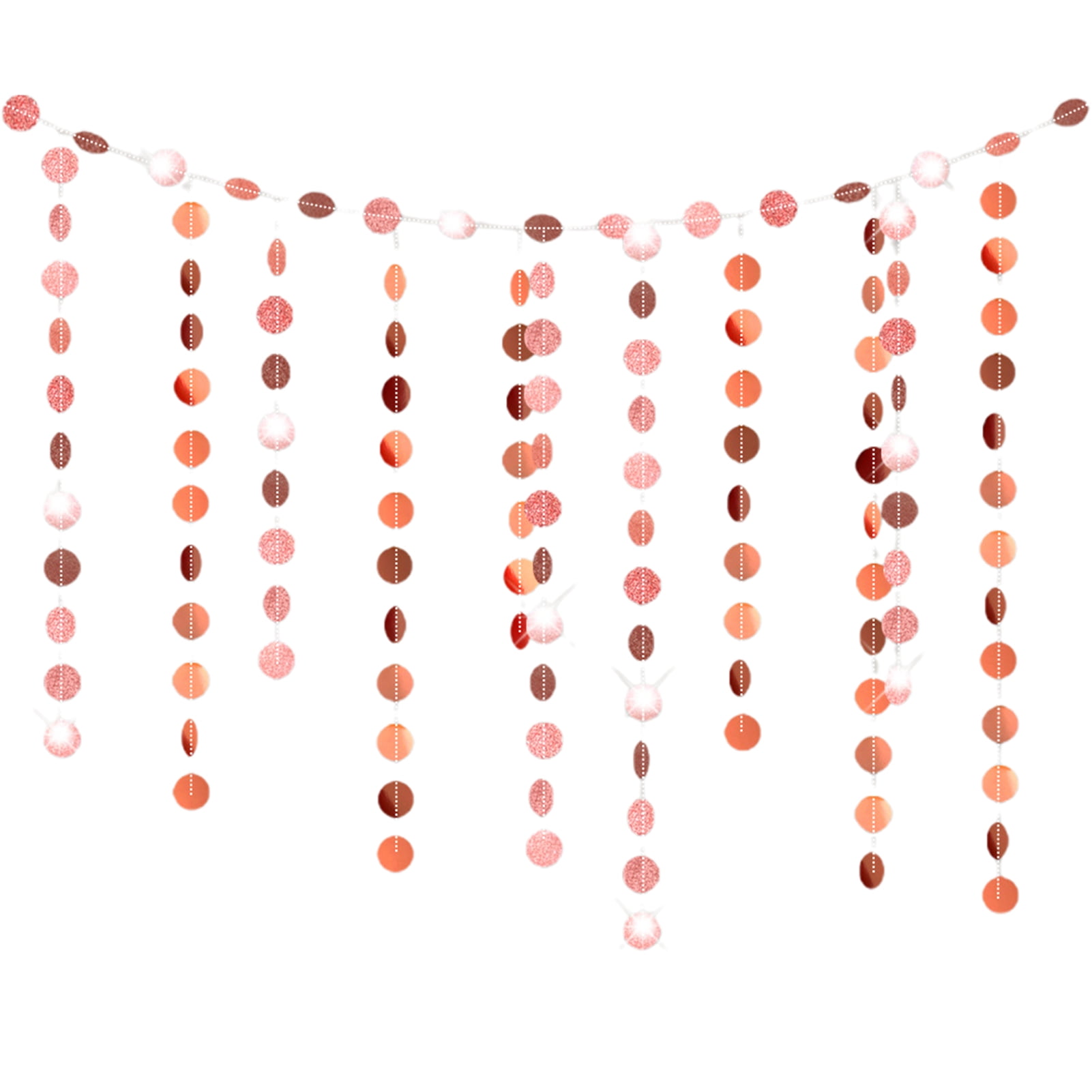Hevirgo Glitter Paper Garland Hanging Streamer Circle Dots Stars ...