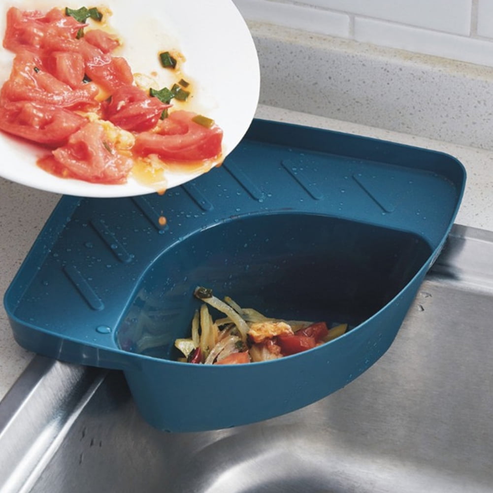 Hevirgo Kitchen Sink Triangular Waste Storage Holder Drain Shelf Corner ...