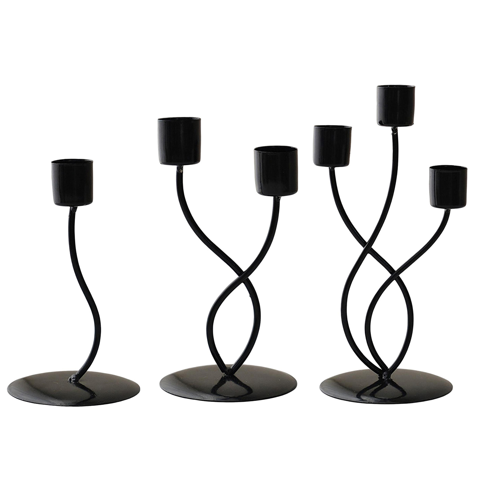Hevirgo Taper Candle Holder Metal Curved Candle Holder Table ...