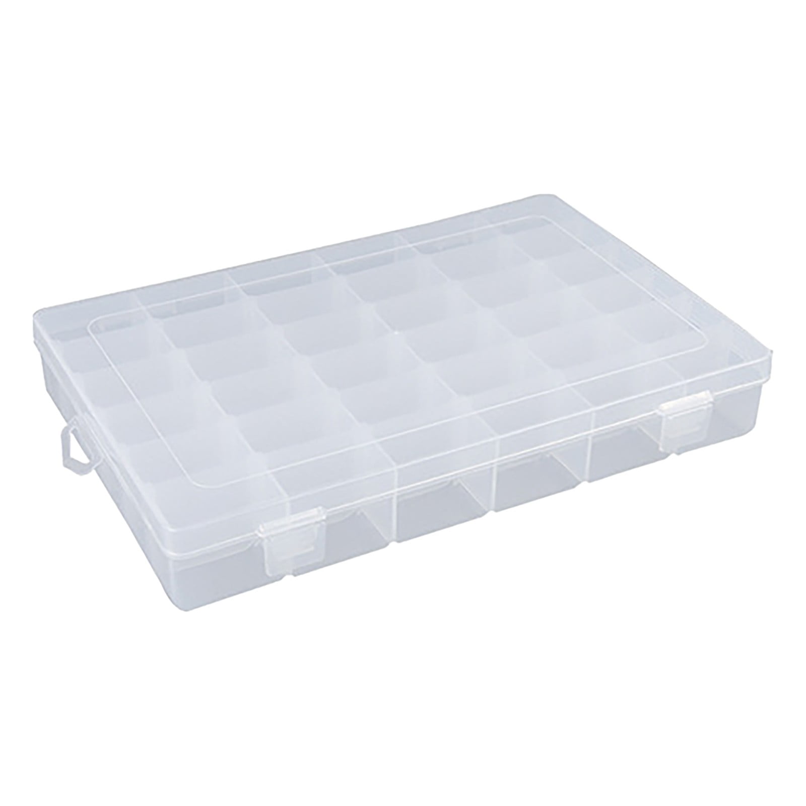 Hewann 36 Grids Clear Plastic Organizer Box - Adjustable Dividers for ...