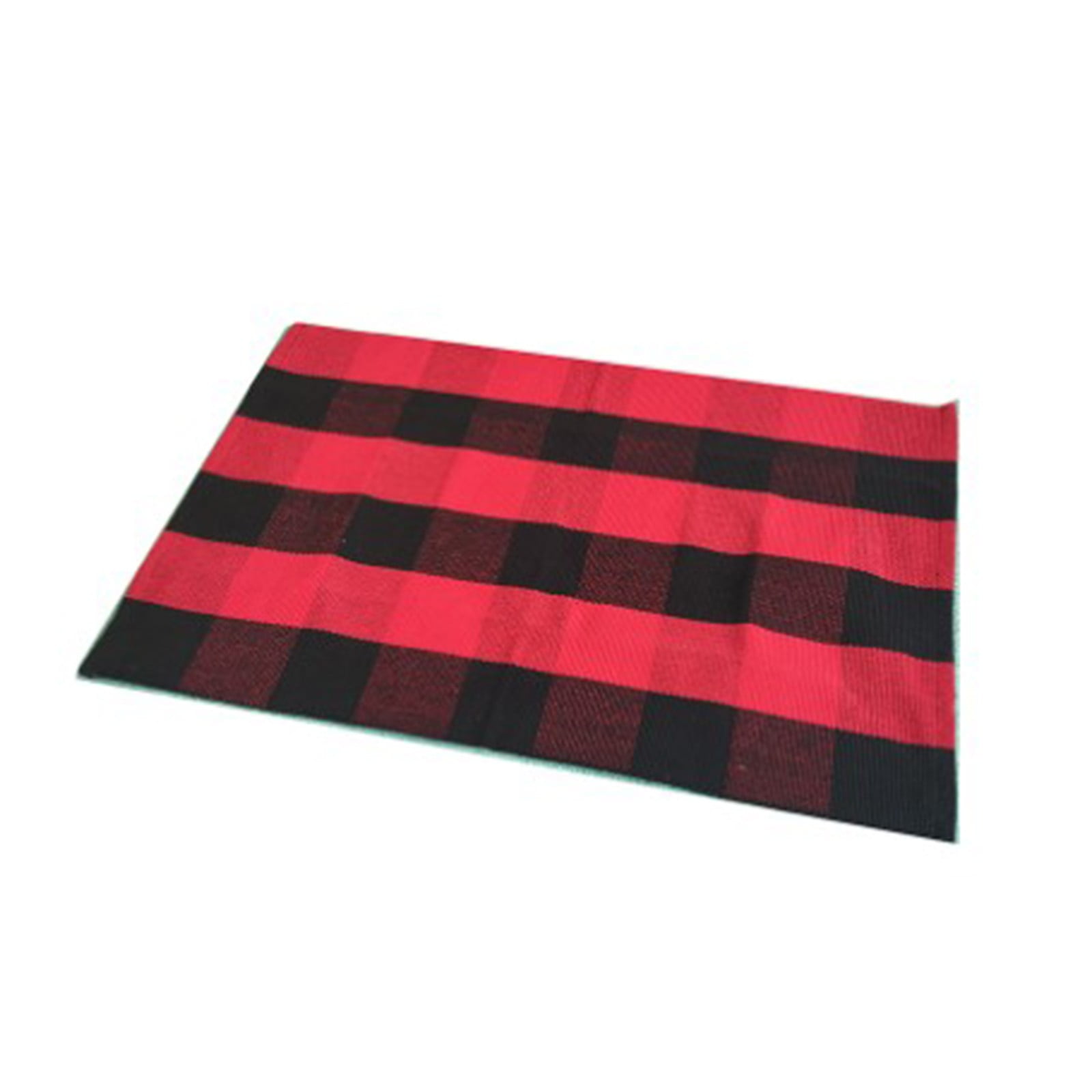 Hewann Buffalo Plaid Rug Black and Red Checkered Rug 23.5\" x 52 ...
