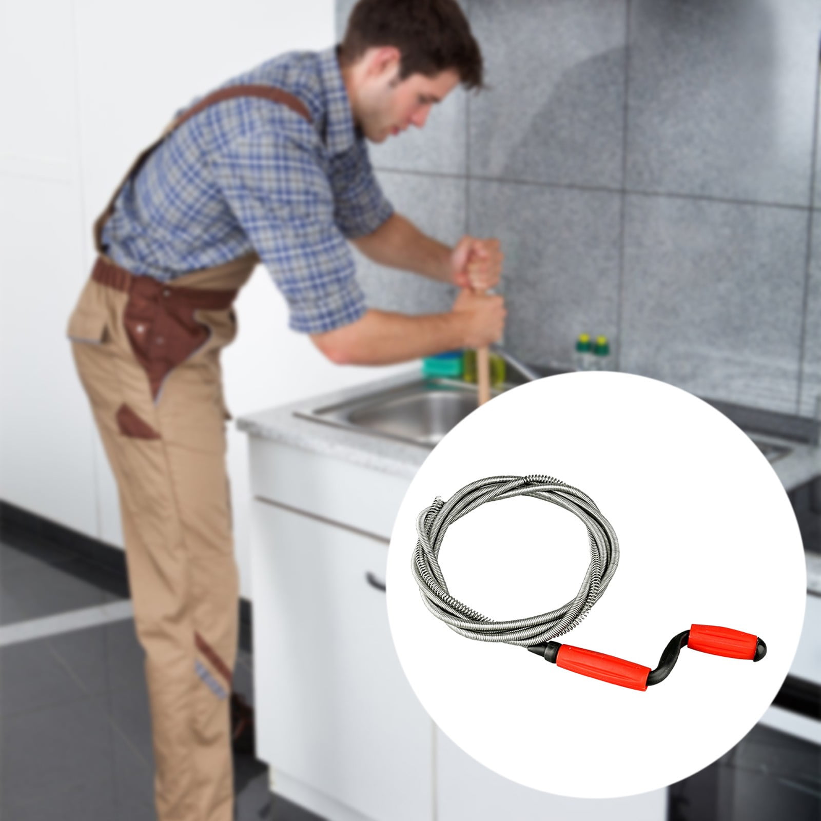 Hewann Flexible Drain Snake Cleaner Drain Flexible Metal Spring Sink ...