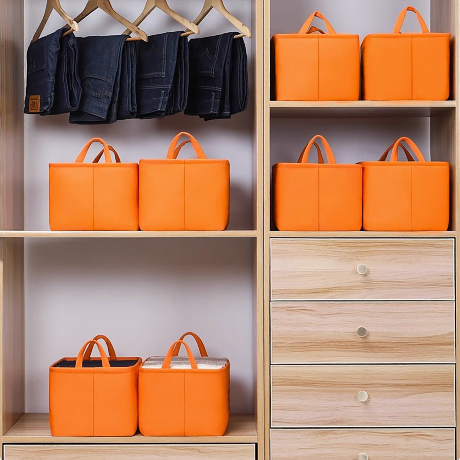 Hewann Foldable Portable Storage Bags with Zipper & Durable Handles for ...