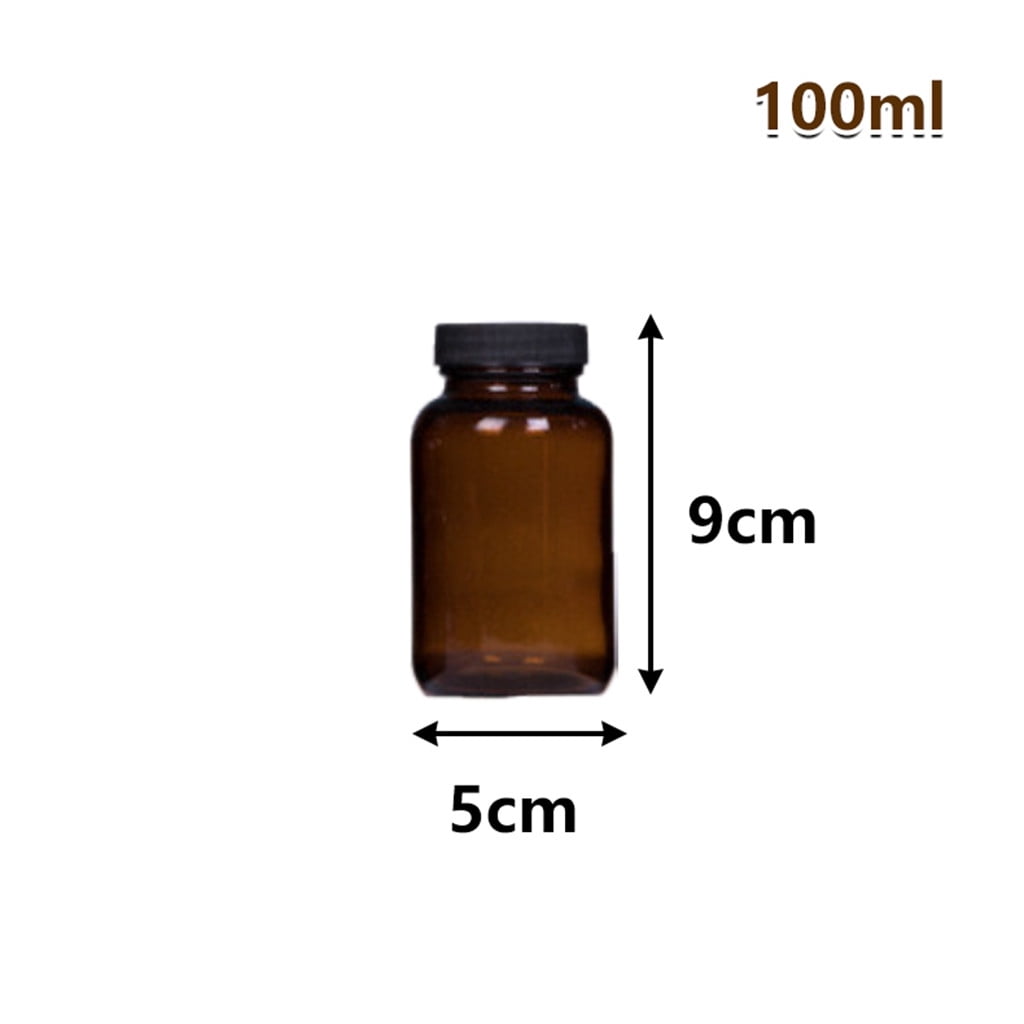 Hewann Lightproof Jars Dark Brown Wide Mouth Glass Bottle - Lightproof ...