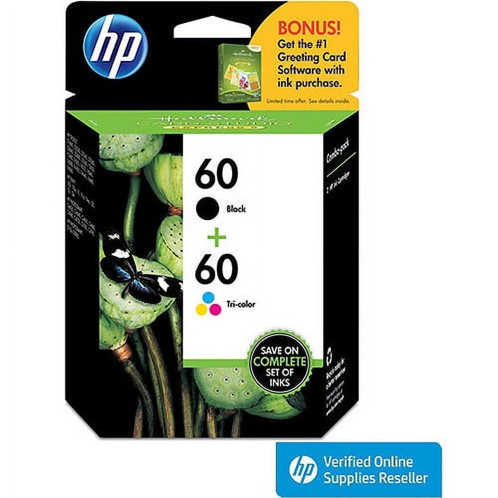 Hewlett Packard HP 60 Ink Cartridge Combo Pack with Laser-Quality Text ...