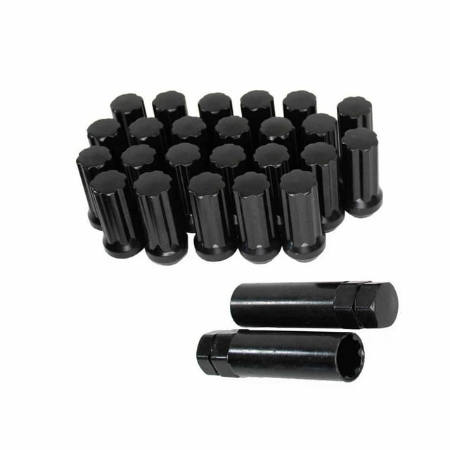 Hex Autoparts (24PCS) 14x1.5 Spline Lug Nuts + 2 Keys for 6 Lug Chevy ...