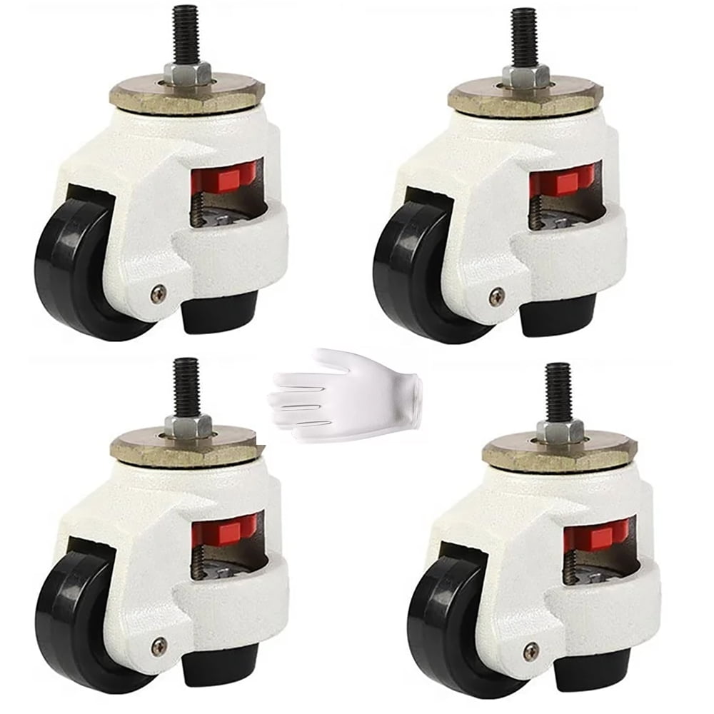 Hex Autoparts 4 x Stem Leveling Machine Casters with Nylon Wheel ...