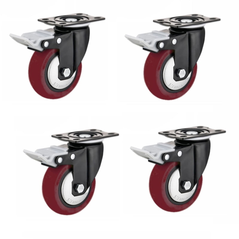 Hex Autoparts 4PK 3" Heavy Duty Caster Wheels Locking Casters with ...
