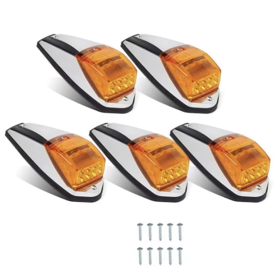 Hex Autoparts 5Pcs Waterproof Top Cab Roof Marker Lights for Peterbilt ...