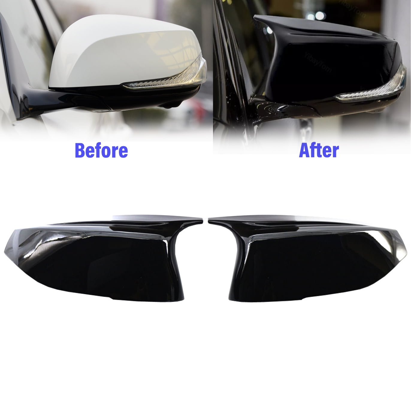 Hex Autoparts Side View Mirror Cover Caps for Infiniti Q50 Q60 Gloss ...