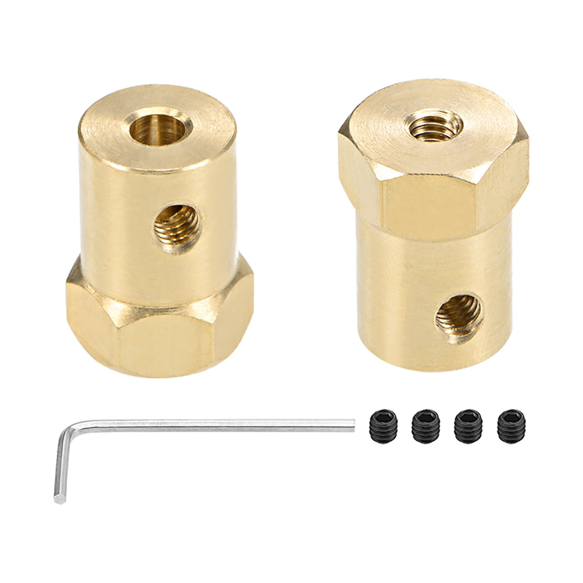 Hex Coupler 4mm Bore Motor Hex Brass Shaft Coupling Connector for Car ...