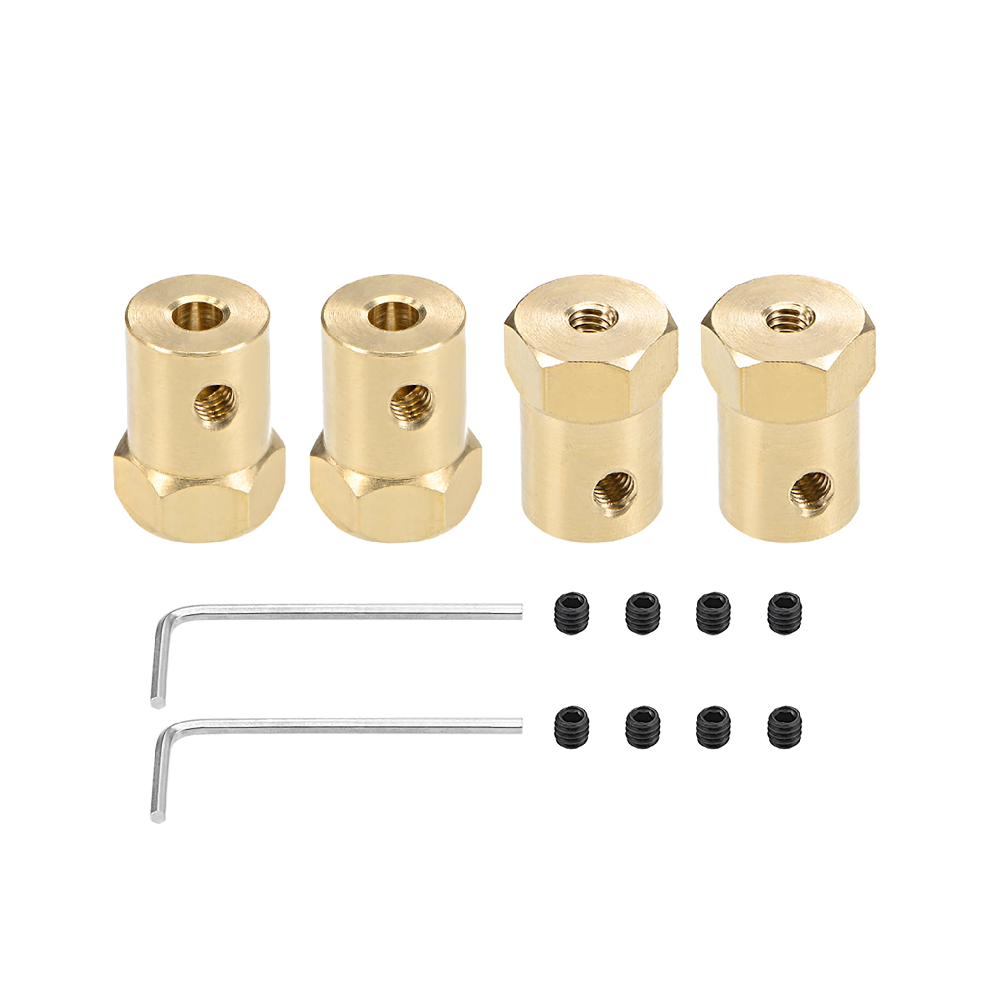 Hex Coupler 4mm Bore Motor Hex Brass Shaft Coupling Connector for Car ...