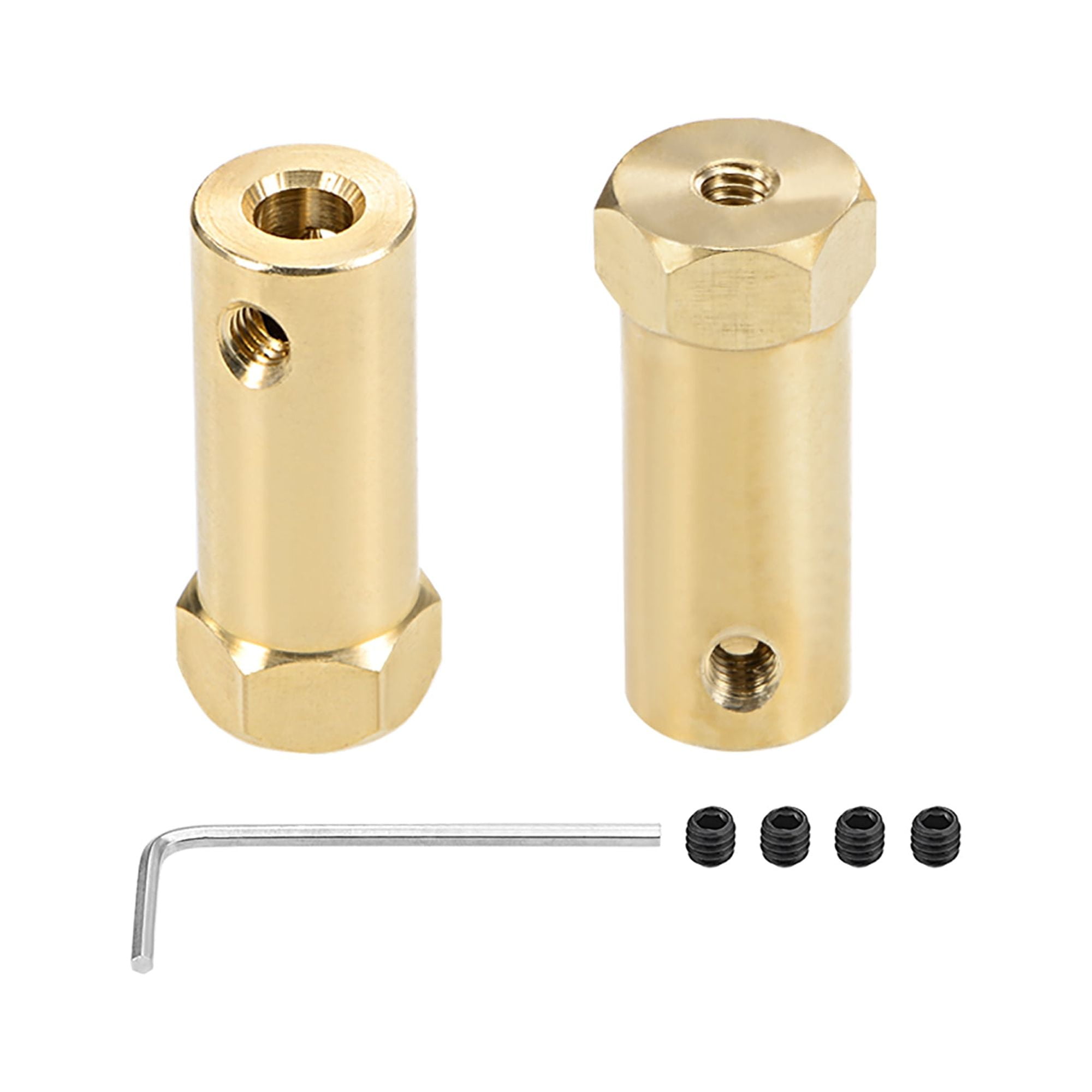 Hex Coupler 5mm Bore Motor Hex Brass Shaft Coupling Connector for Car ...