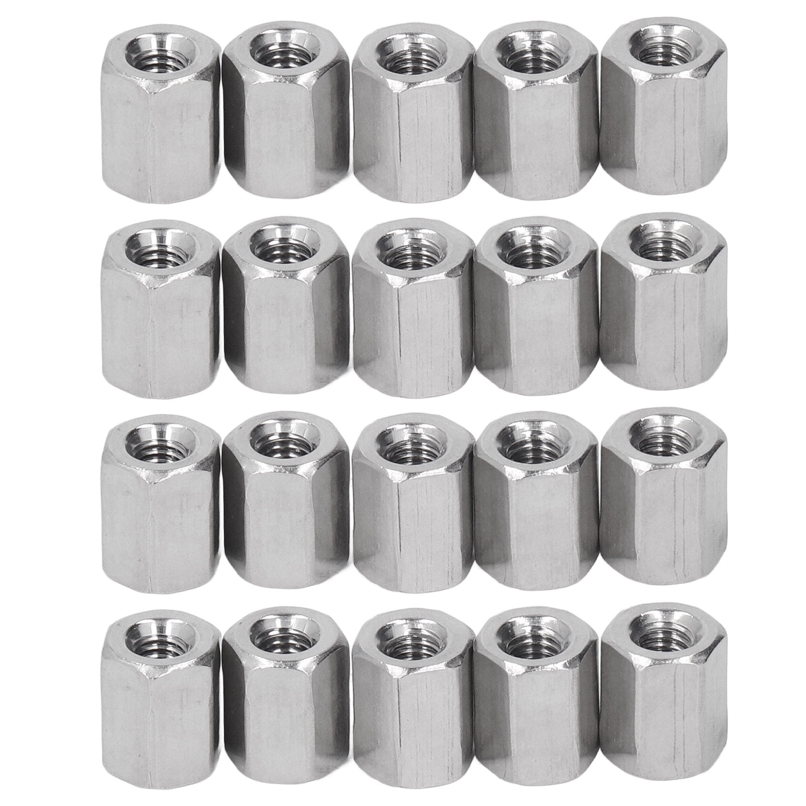 Hex Coupling Nuts, 20PCS M4 X 0.7 8 L10mm 6 Sides Stainless Steel ...
