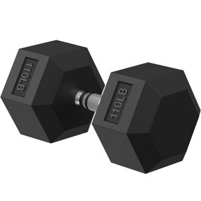 CAP 50 lb Rubber Hex Dumbbell Weight Set, Includes 2 x 25lb Dumbbells ...