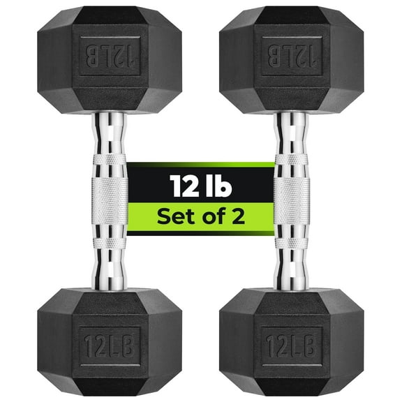 Hex Dumbbell Set, 2.5-65 lb Rubber Encased Exercise & Fitness Dumbbells ...