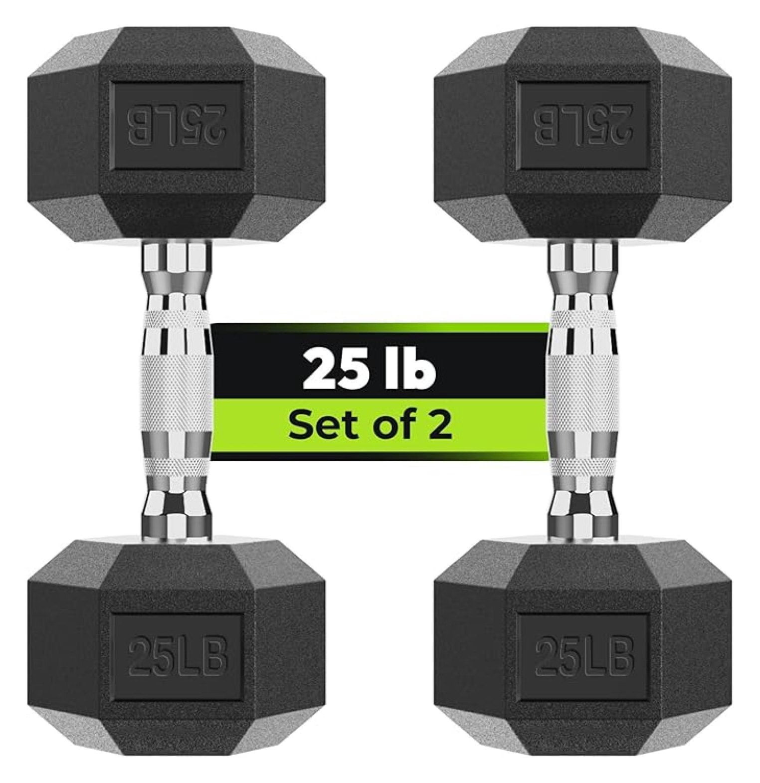 Hex Dumbbell Set 2.5-65 lb, Rubber Encased Hand Weights for Strength ...