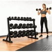 450 lbs Hex Dumbbell Set with Rack, 5-45 lbs Pairs - Rubber Coated Iron ...