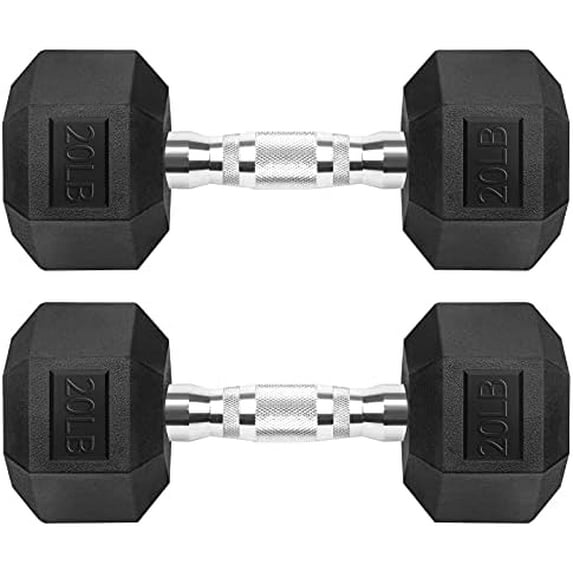Hex Dumbbells Rubber Coated Cast Iron Hex Black Dumbbell Free Weights ...