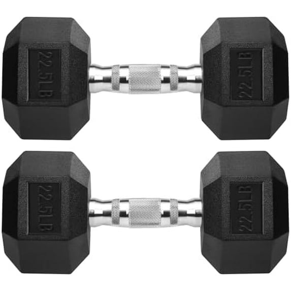 Hex Dumbbells Rubber Coated Cast Iron Hex Black Dumbbell Free Weights ...