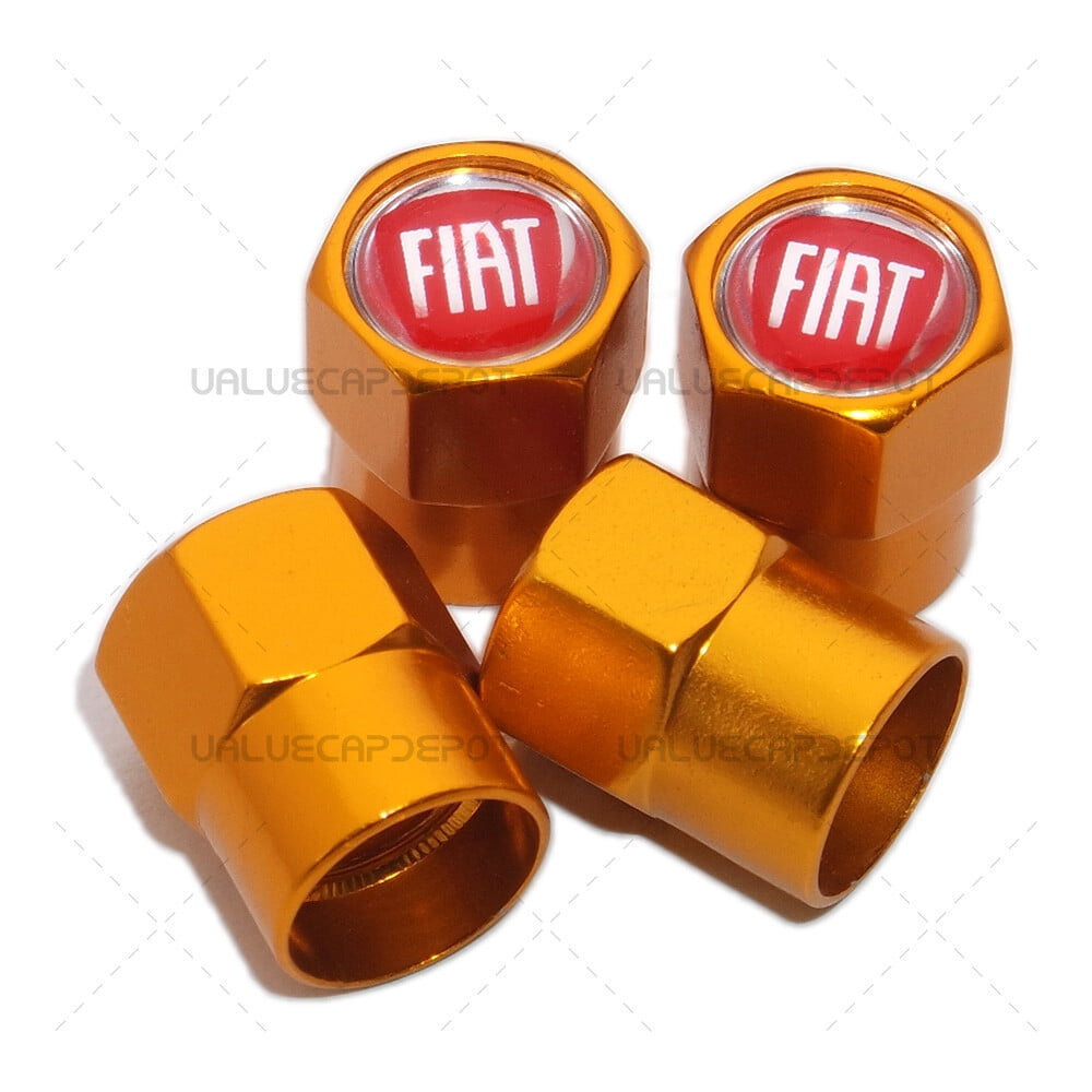 Hex Fiat Logo Badge Emblem Car Wheels Tire Air Valve Caps Stem Dust ...