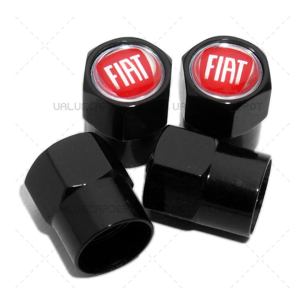 Hex Fiat Logo Badge Emblem Car Wheels Tire Air Valve Caps Stem Dust ...