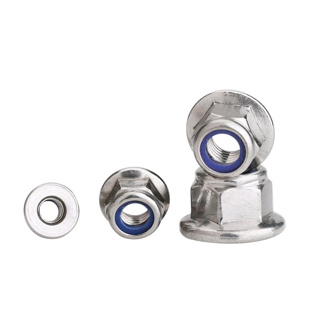 Hex Flange Nylon Insert Lock Nut M3 M4 M5 M6 M8 M10 M12 304 Stainless ...