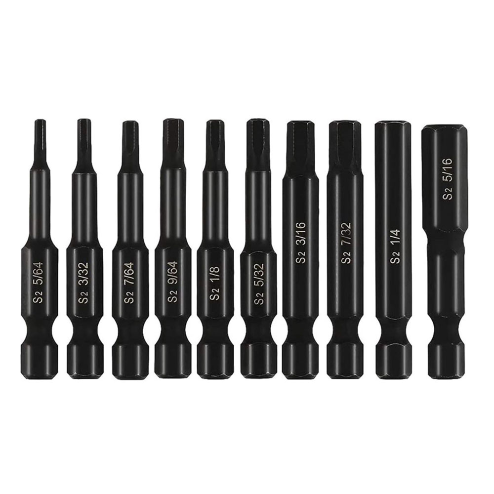 Hex Head Allen Wrench Power Drill Bit Set 1/4in Screwdriver S2 Steel ...