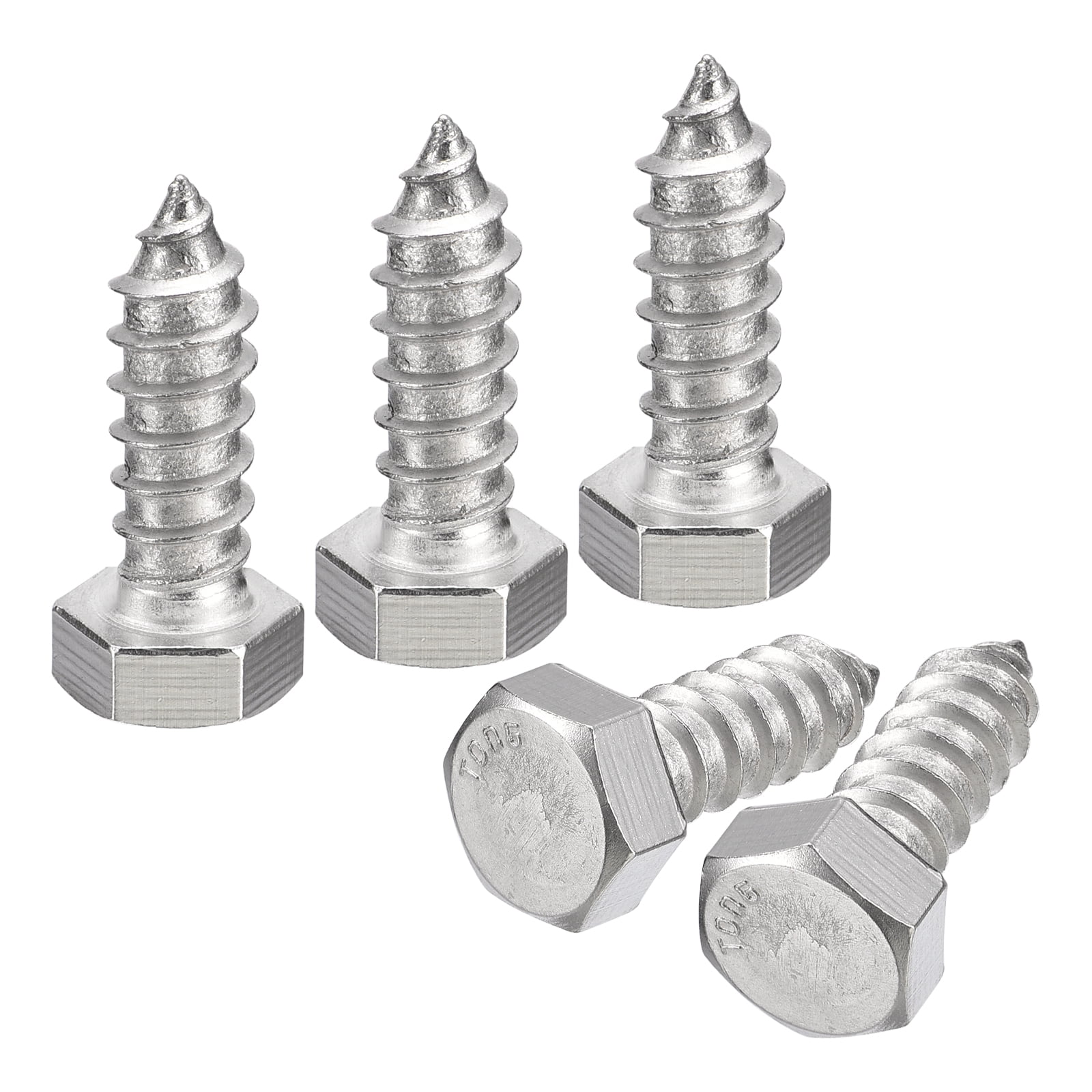 Hex Head Lag Screws Bolts, 1/2" x 1-1/2" 304 Stainless Steel Partial ...