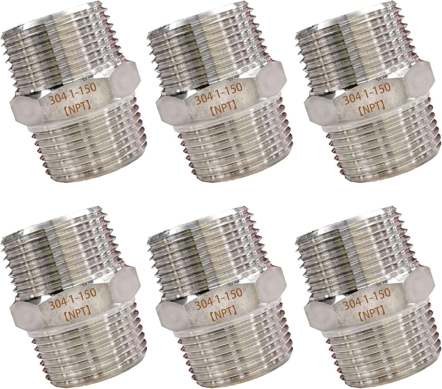 Hex Nipple 1/2" Male x 1/2" Male Pipe Fittings,304 Stainless Steel 1/2 ...