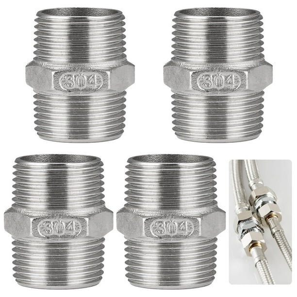 Hex Nipple 1" Male x 1" Male Pipe Fittings, 4PCS 1" NPT Male Threaded ...