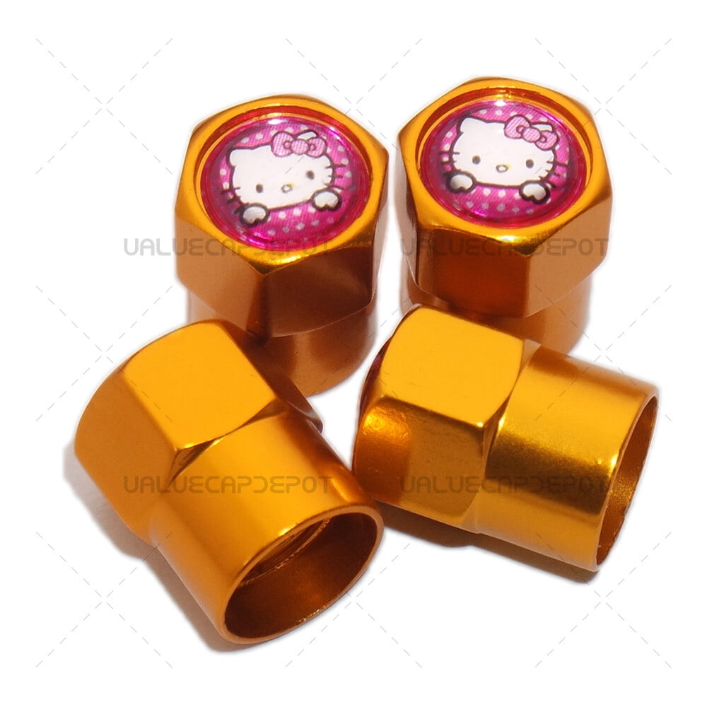 Hex Pink Hello Kitty Logo Car SUV Wheels Tire Air Valve Caps Stem Dust ...