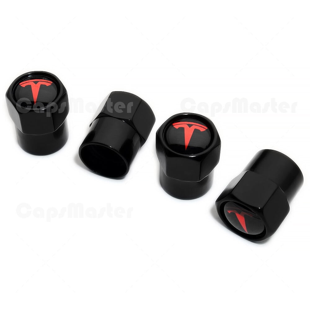 Hex Red Tesla Car Wheels Tire Air Valve Caps Stem Dust Cover Sport ...