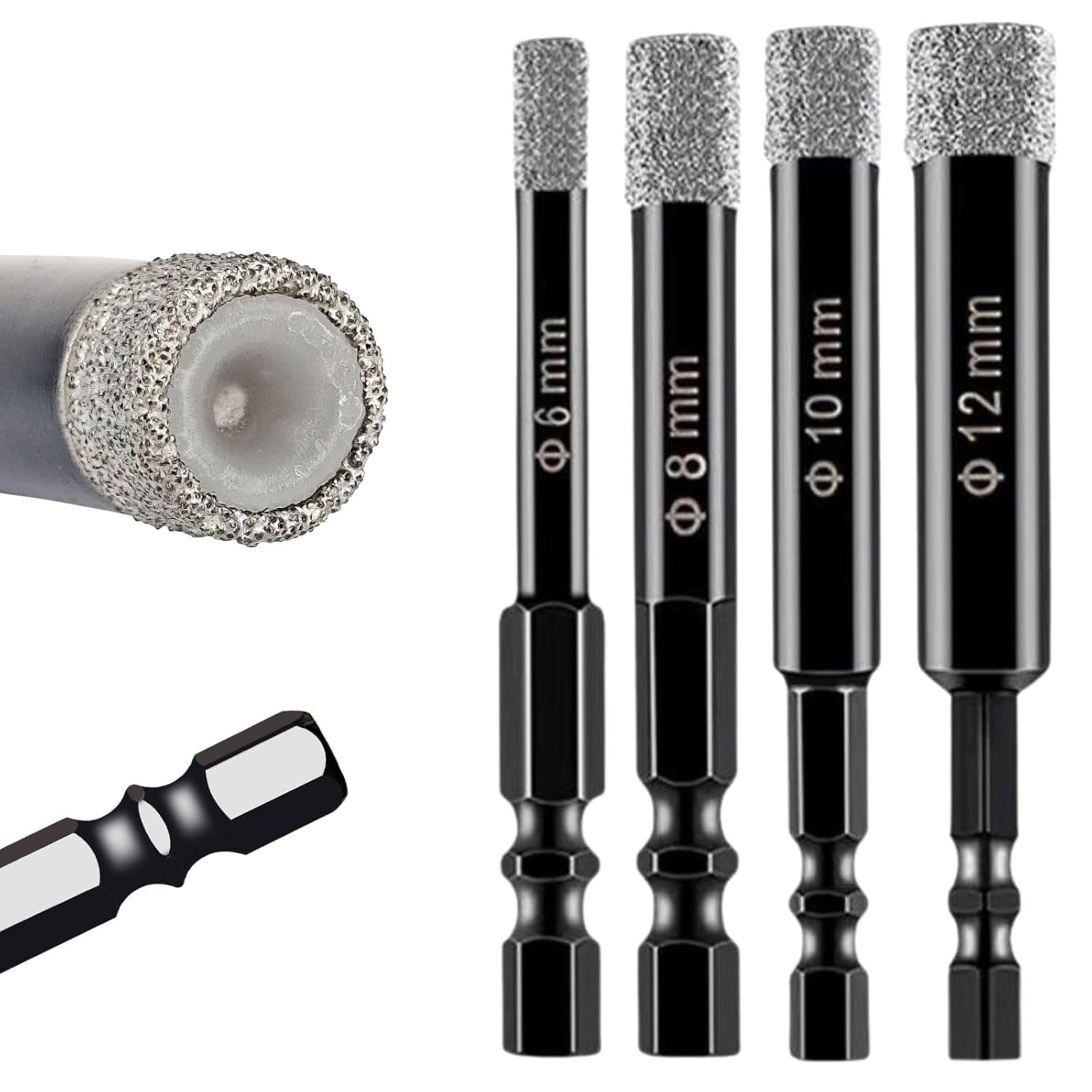 Hex Shank Drill Bits for Marble/Tile/Stone, Ceramic Nail Drill Bit ...