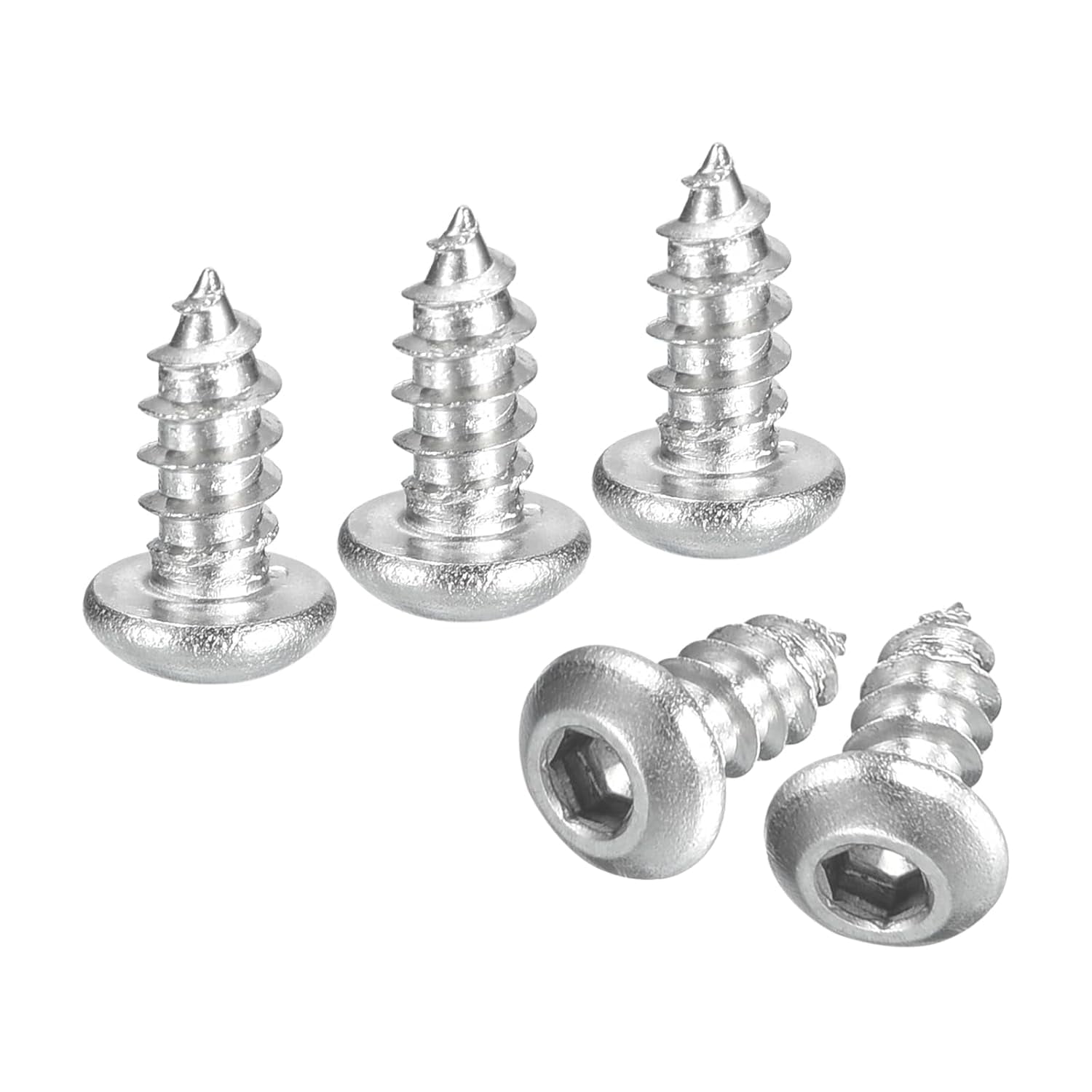 Hex Socket Self Tapping Screws, M3 x 6mm 304 Stainless Steel Wood Screw ...