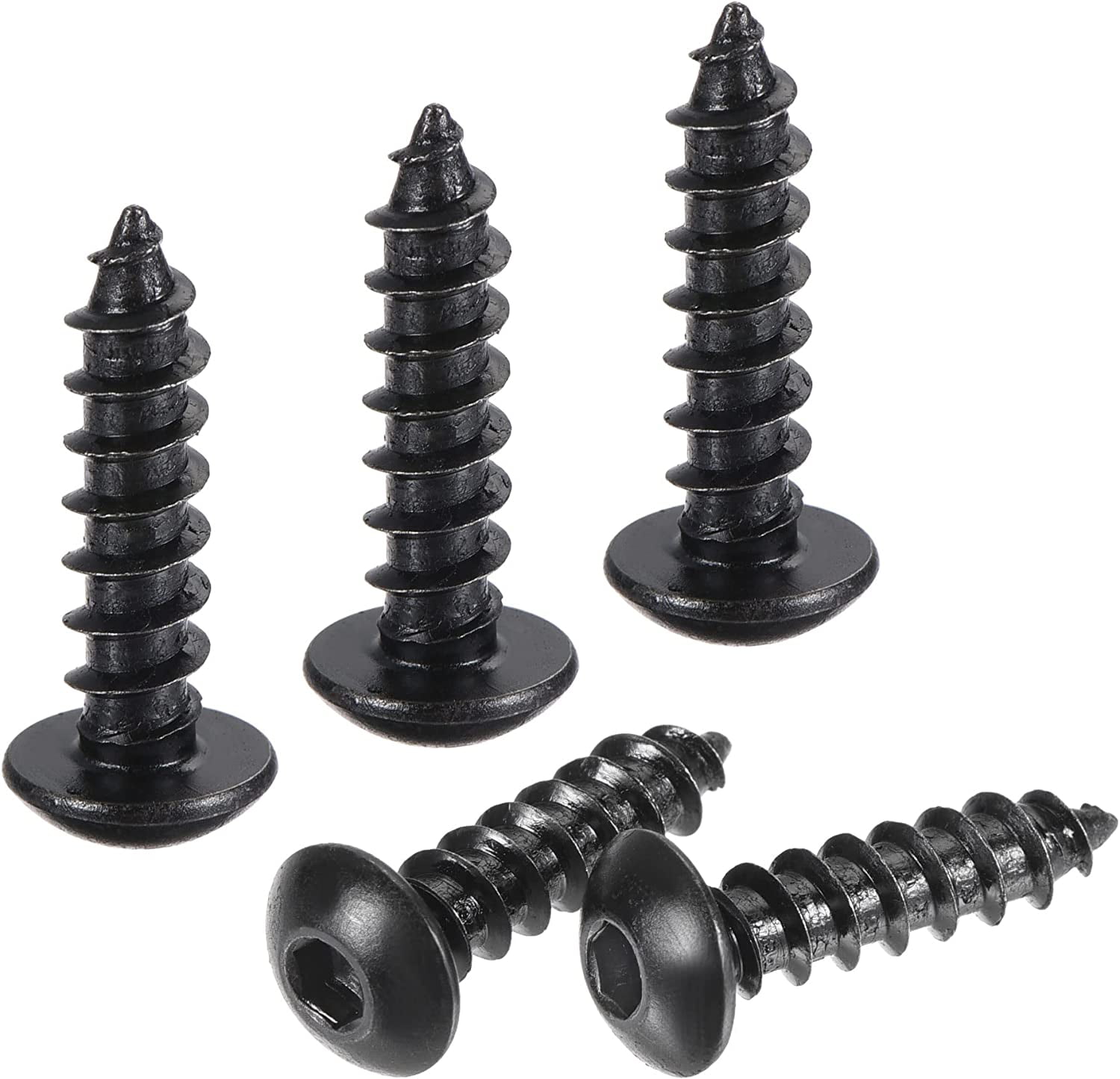 Hex Socket Self Tapping Screws, M5 x 20mm Carbon Steel Wood Screw 50pcs - Walmart.com