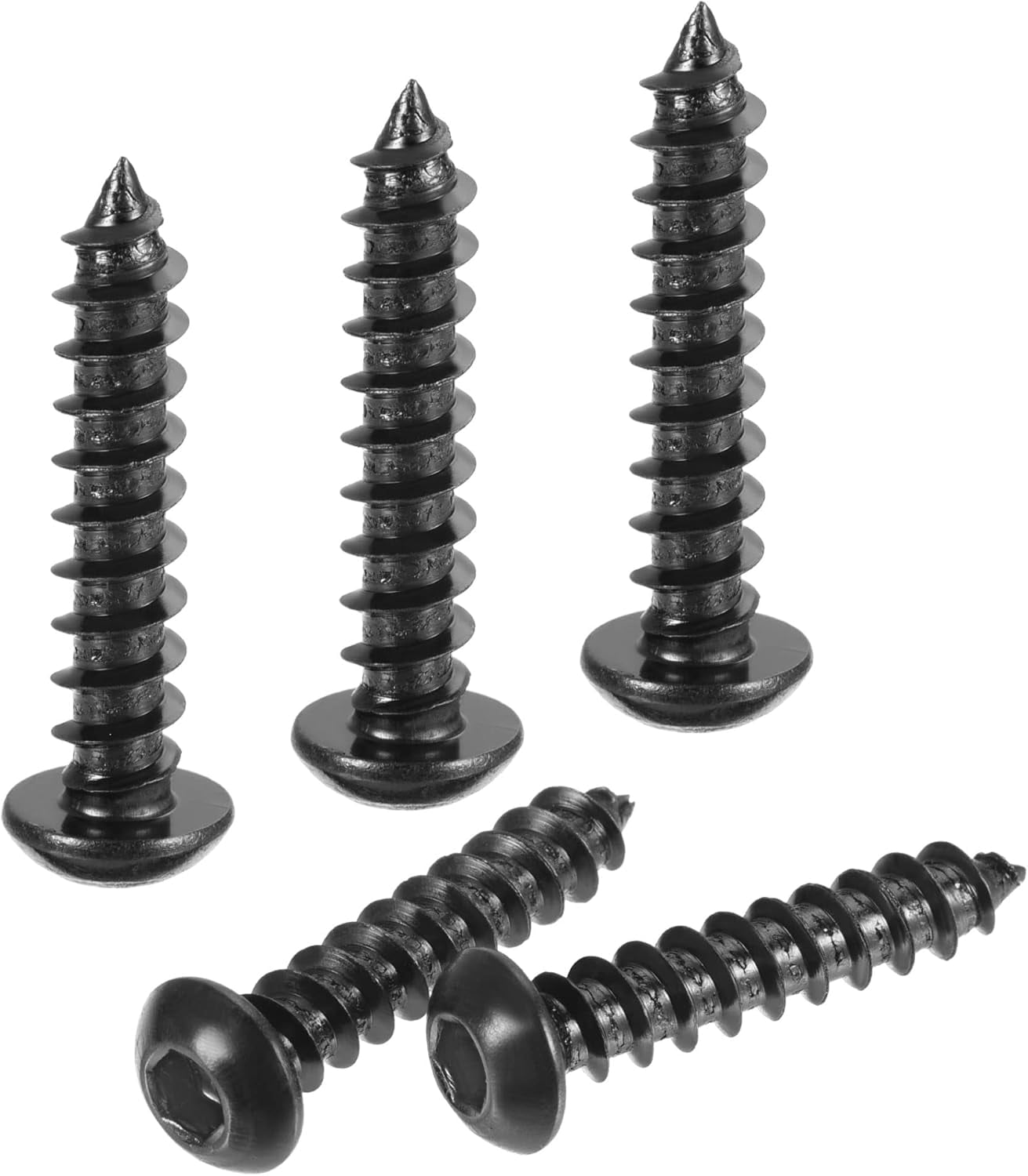Hex Socket Self Tapping Screws, M6 x 30mm Carbon Steel Wood Screw 25pcs - Walmart.com