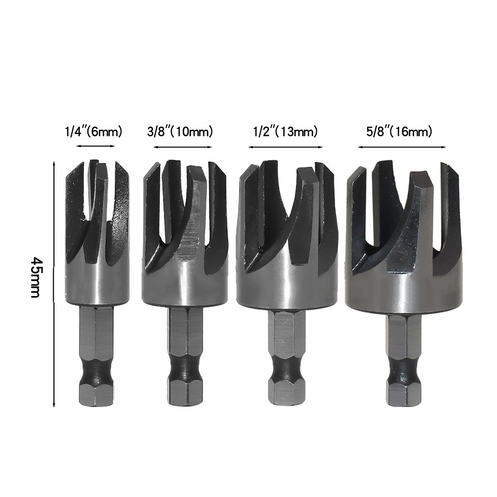 Hex Wood Cutter Drill Bit Straight Tapered Cutting Tool Cork Claw Type ...