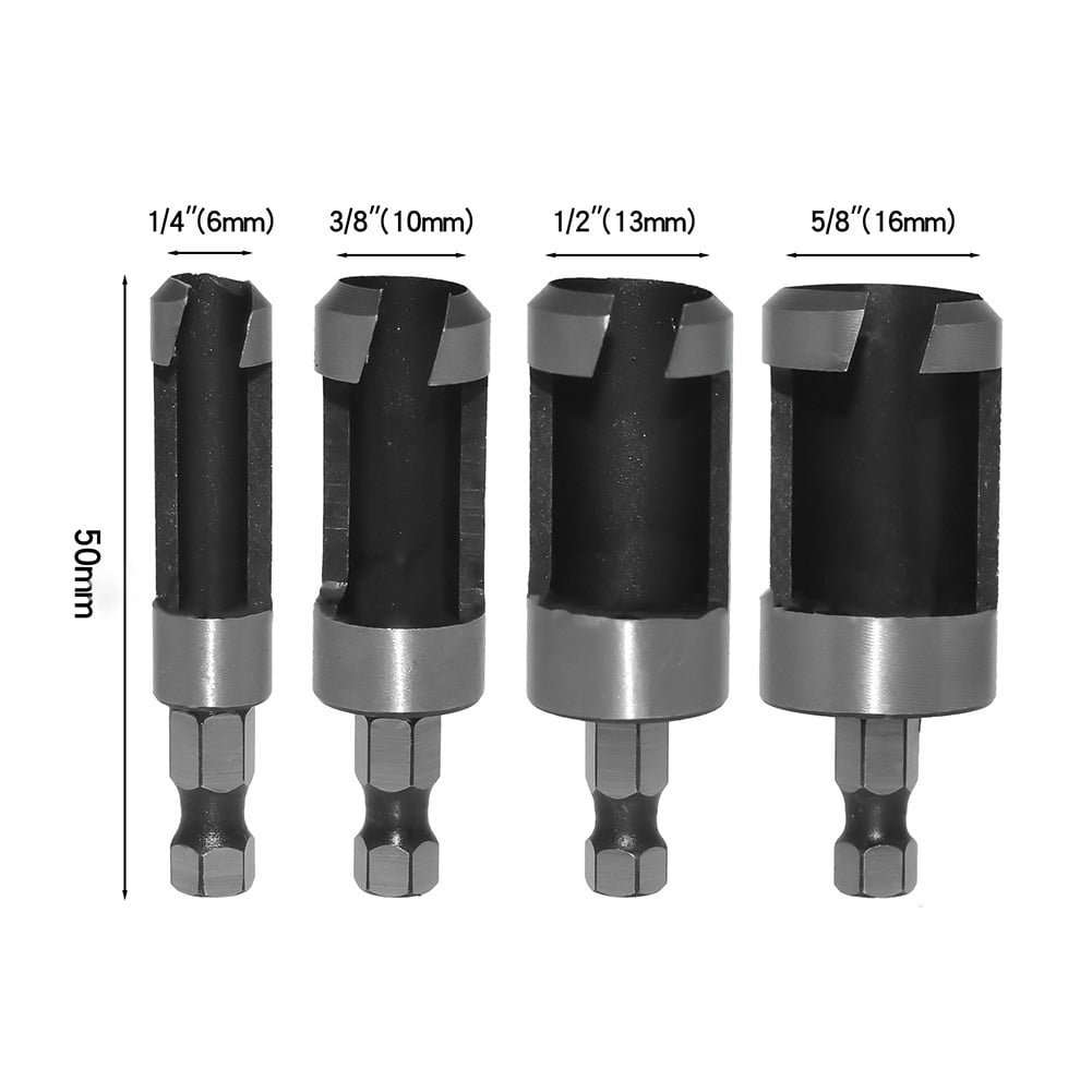 Hex Wood Plug Cutter Drill Bit Straight Tapered Cutting Tool Cork Claw ...