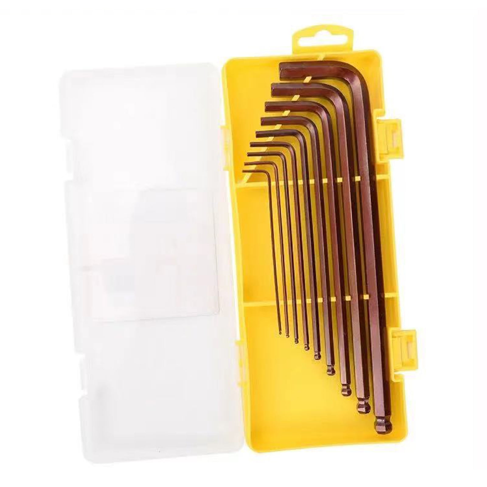 Hex Wrench Set with BoxL-Handle, Ball End, Alloy Steel L-Shape Hexagon ...