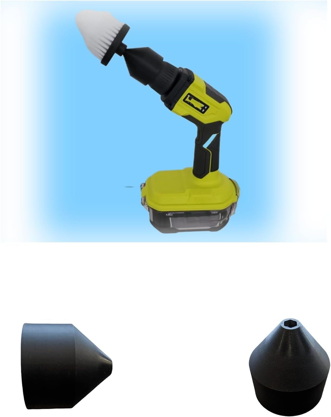 Hex to Triangle Brush Head Adapter for Ryobi, 1/4 inch Power Scrubber ...