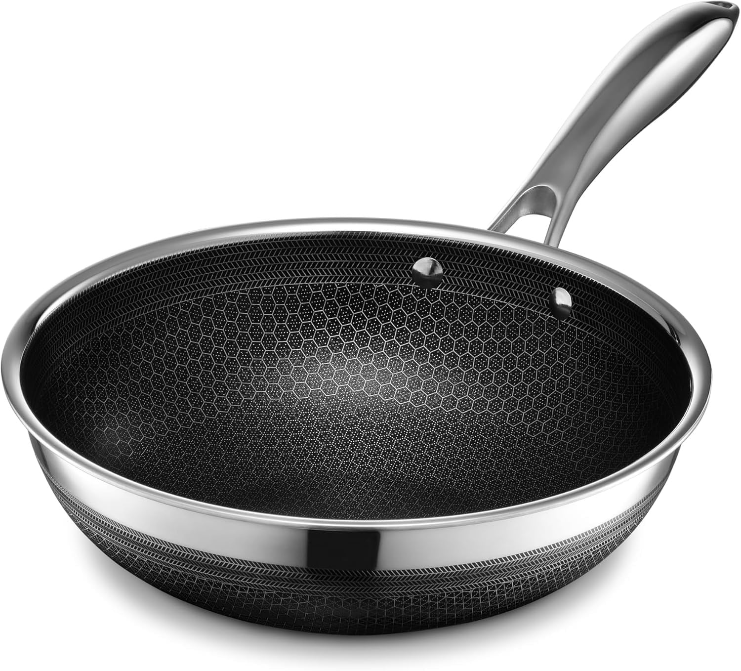 HexClad Hybrid Nonstick 10-Inch Wok, Stay-Cool Handle, Dishwasher ...