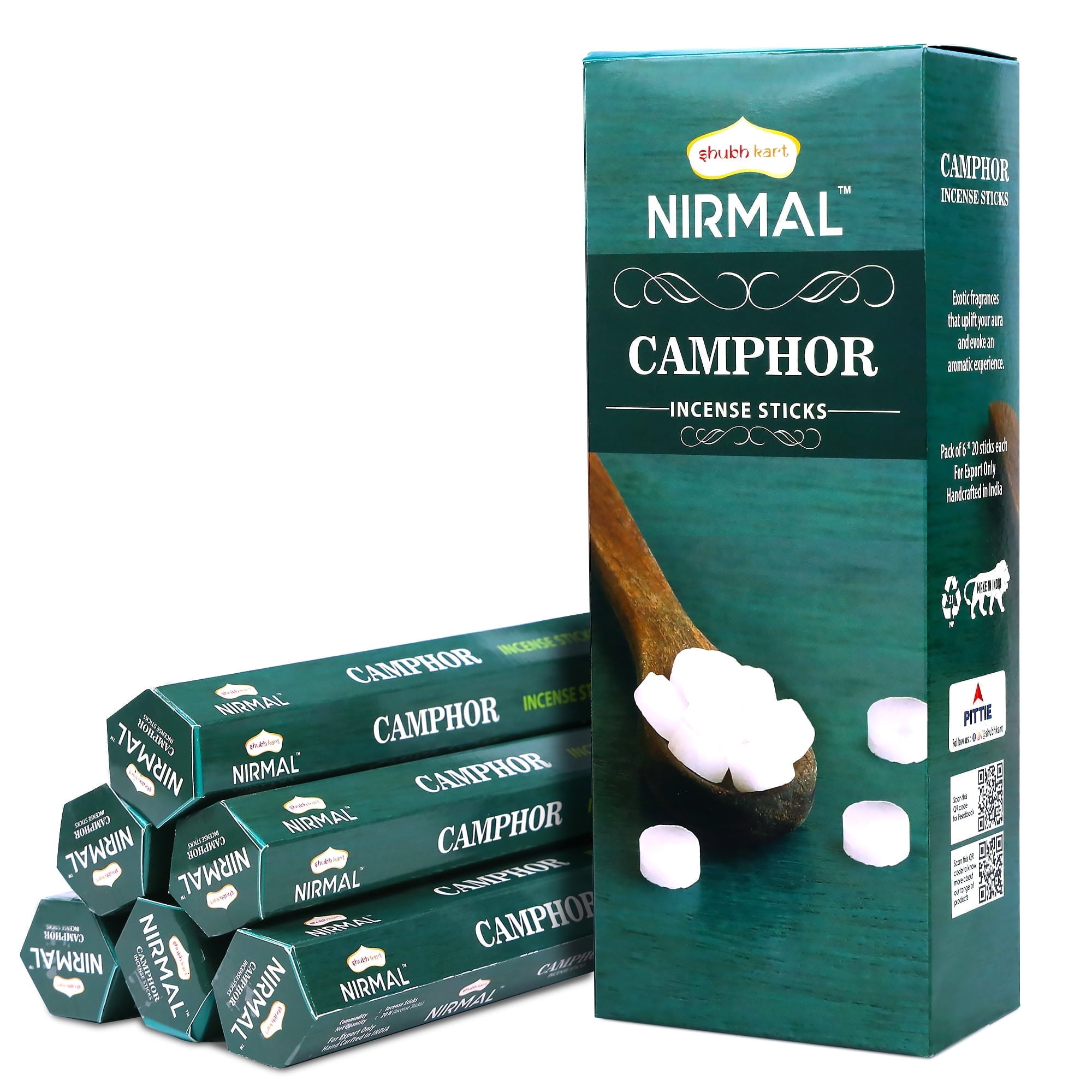 Hexa Camphor Incense Sticks - Pack of 6 (120 Sticks) by Shubhkart ...