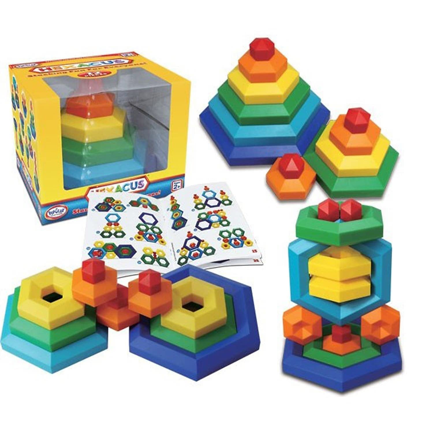 Hexacus Stacking Toy Set with 12 Pieces, STEM Learning Toy C80 ...
