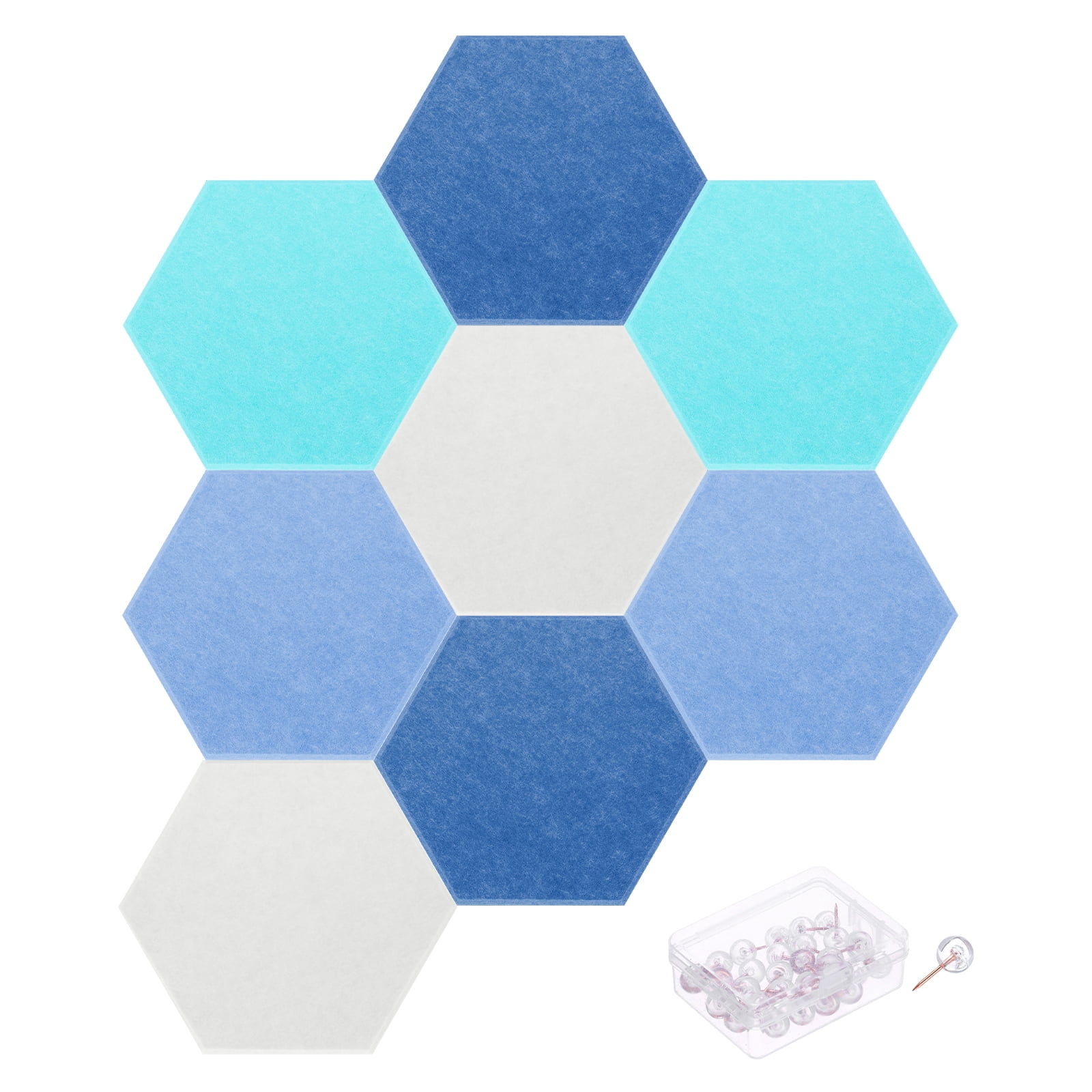 Hexagon Acoustic Panels Fireproof Soundproof Foam Panels with 30 Push ...
