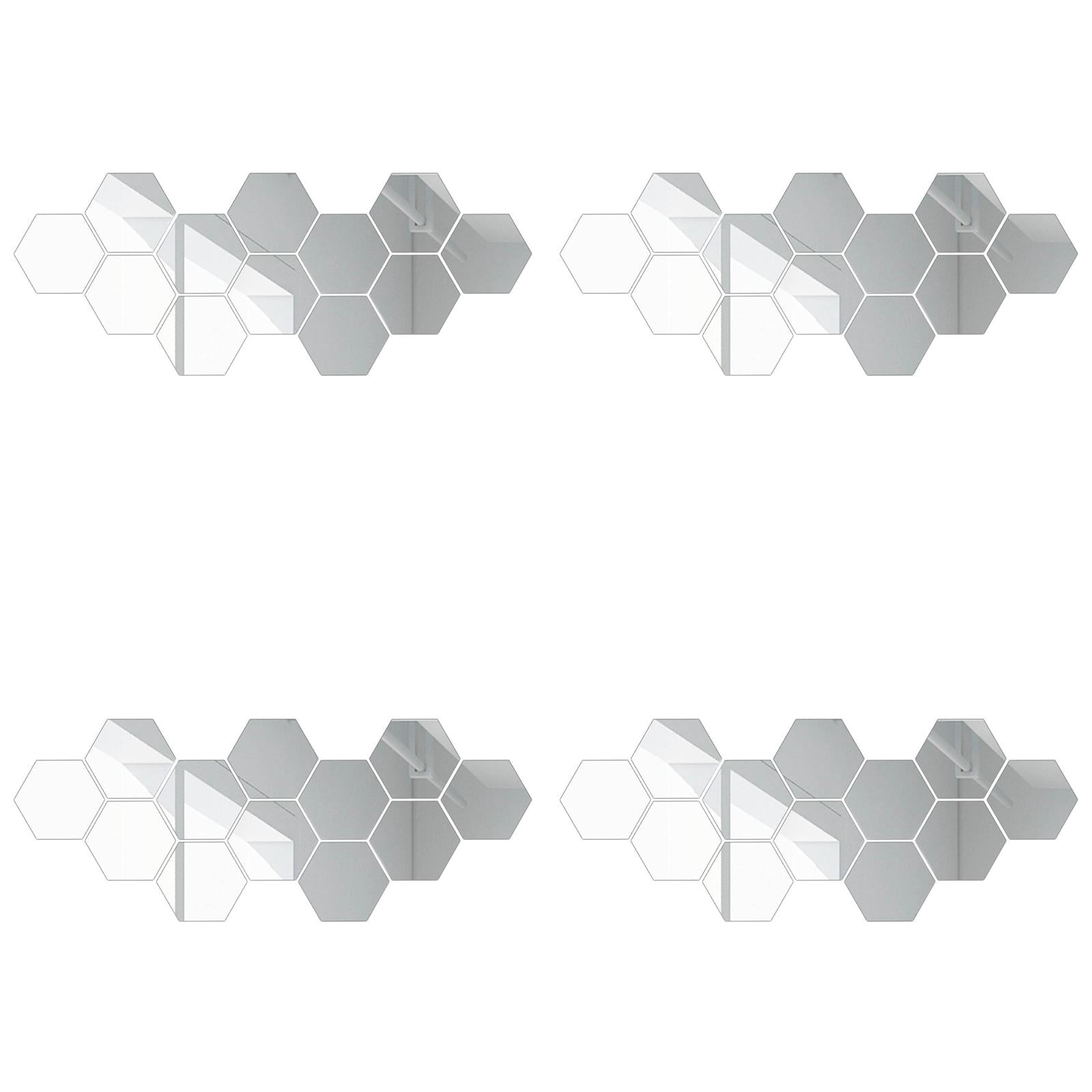 Hexagon Acrylic Wall Sticker Background Wall Decoration Sticker 2PCS ...