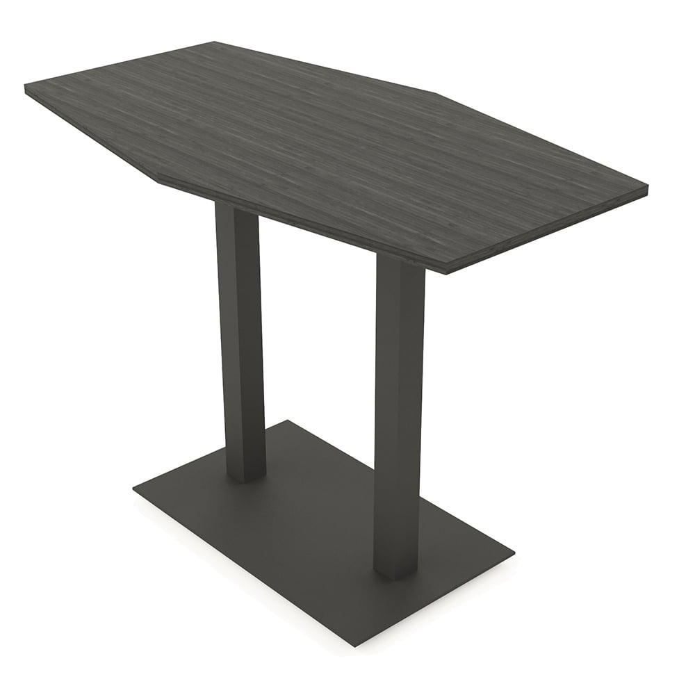 Hexagon Bistro Height Meeting Table Double Metal Base 34x70 Bar Table ...