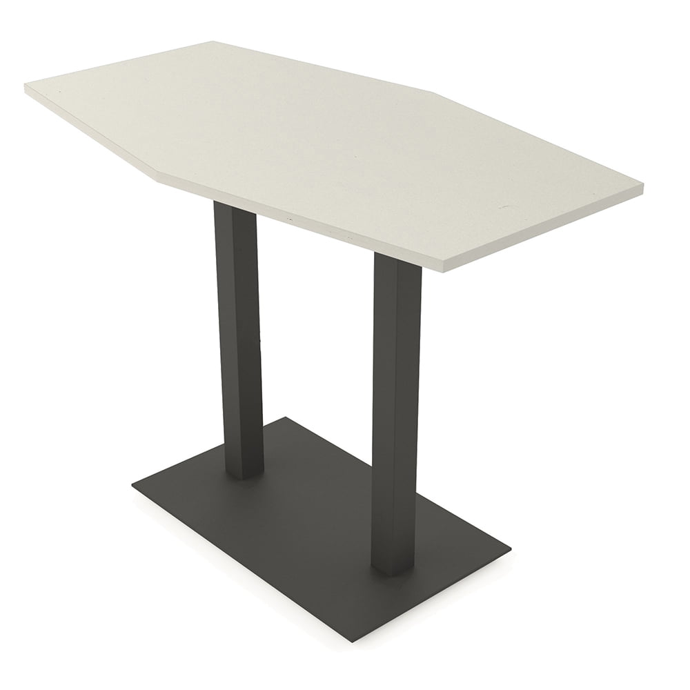 Hexagon Bistro Height Meeting Table Double Metal Base 34x70 Bar Table ...