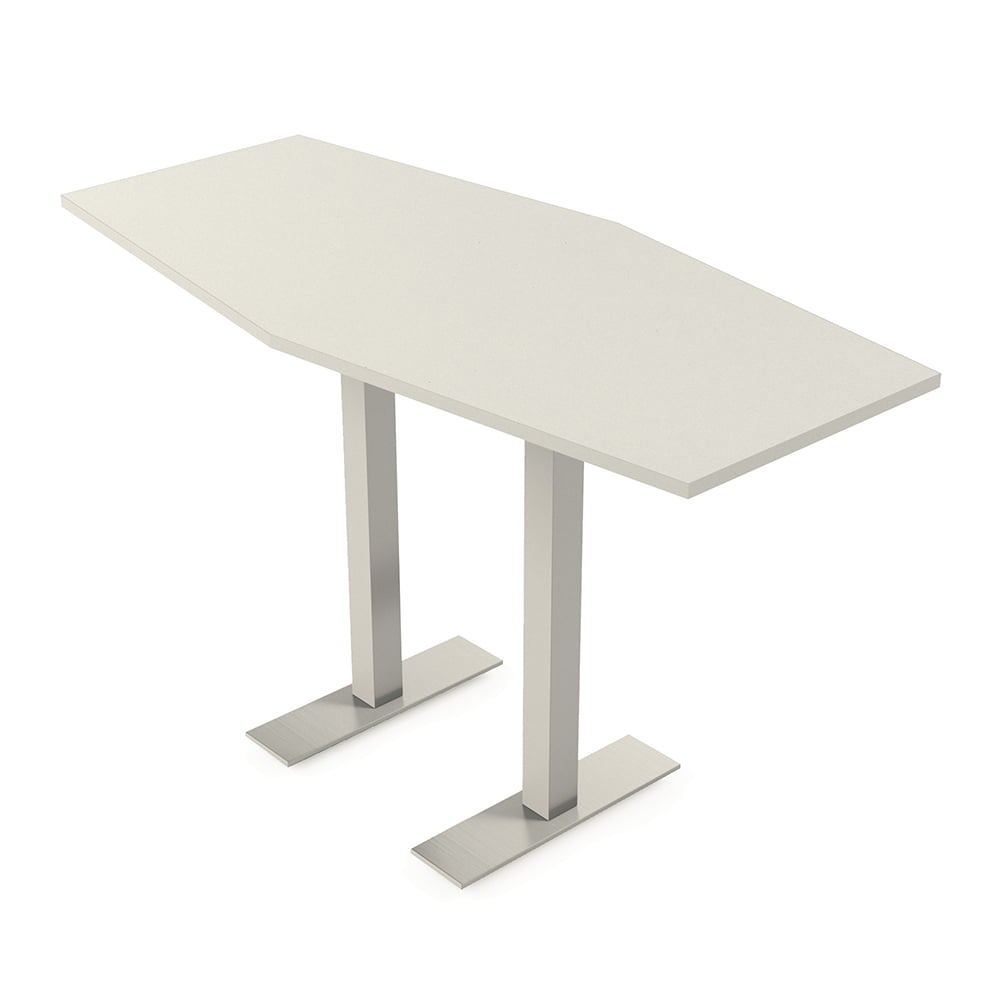 Hexagon Bistro Height Meeting Table T-Shaped Metal Base 34x70 Bar Table ...
