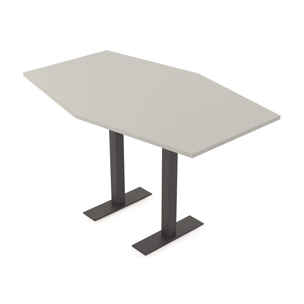 Hexagon Bistro Height Meeting Table T-Shaped Metal Base 46x72 Bar Table ...